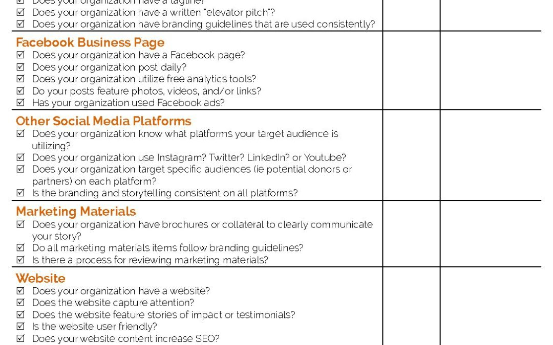 Communication Checklist - Transform Consulting Group